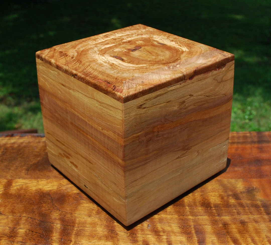 Adult (up to 190 Pounds) Memorial Urn-handcrafted From Dark Spalted ...