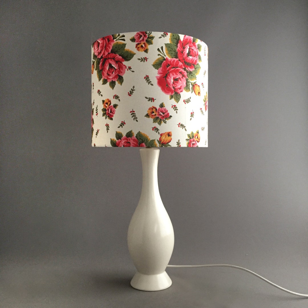 Crown Devon Ceramic Lamp Base and Rose Shade - Etsy UK