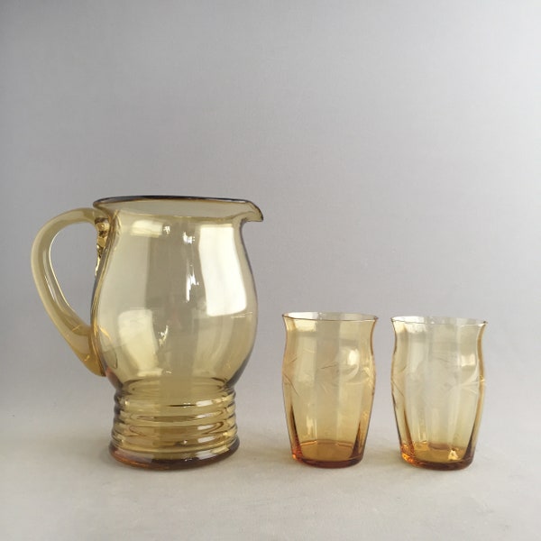 Amber Glass Jug - Etsy