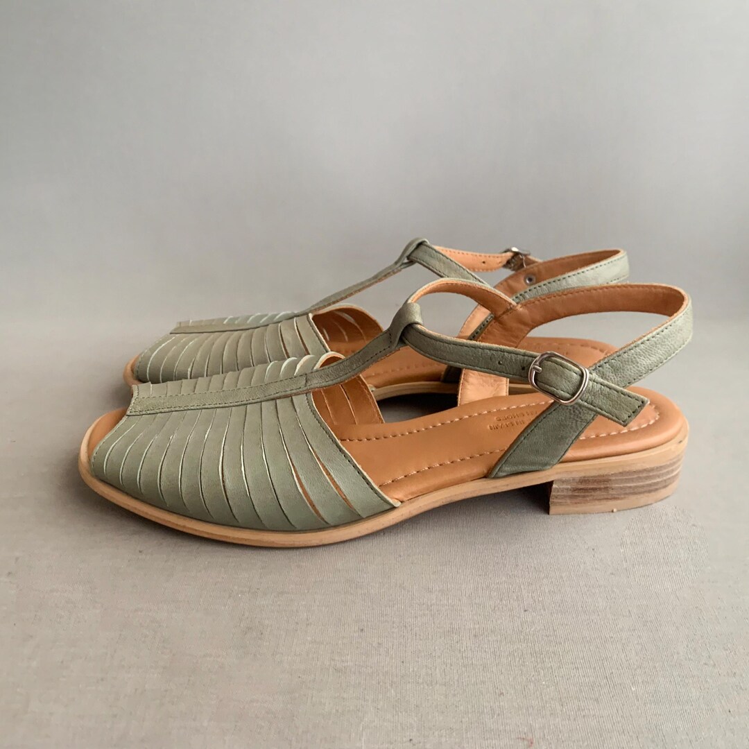 Leather Soled Hand Made Leather Sandels Size 41 Uk 8 - Etsy
