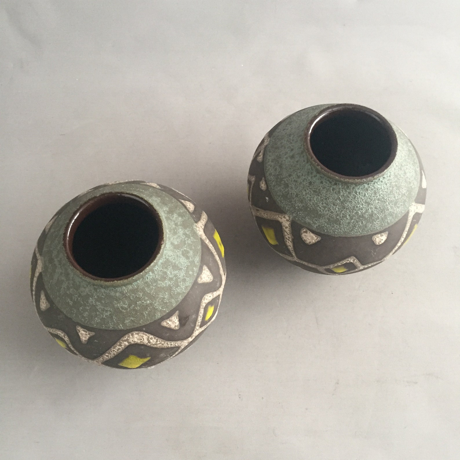 Pair of West German Style Ceramic Pots | Etsy