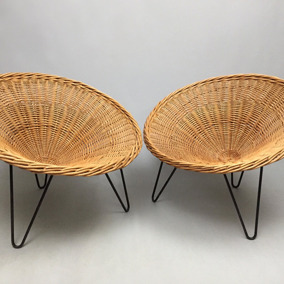 1950s Wicker Bucket Chairs - Etsy