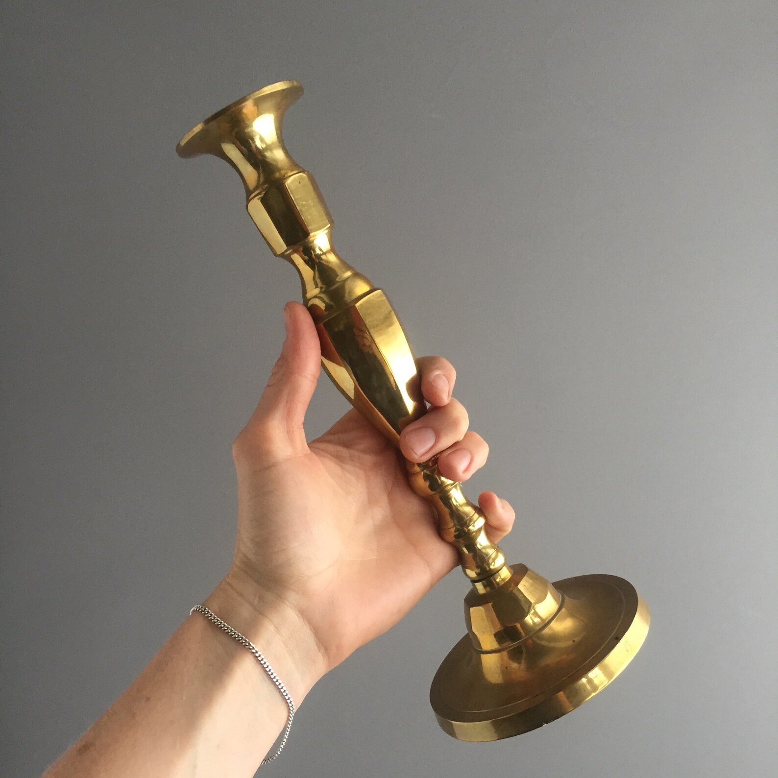 Large Brass Chunky Candlesticks | Etsy UK