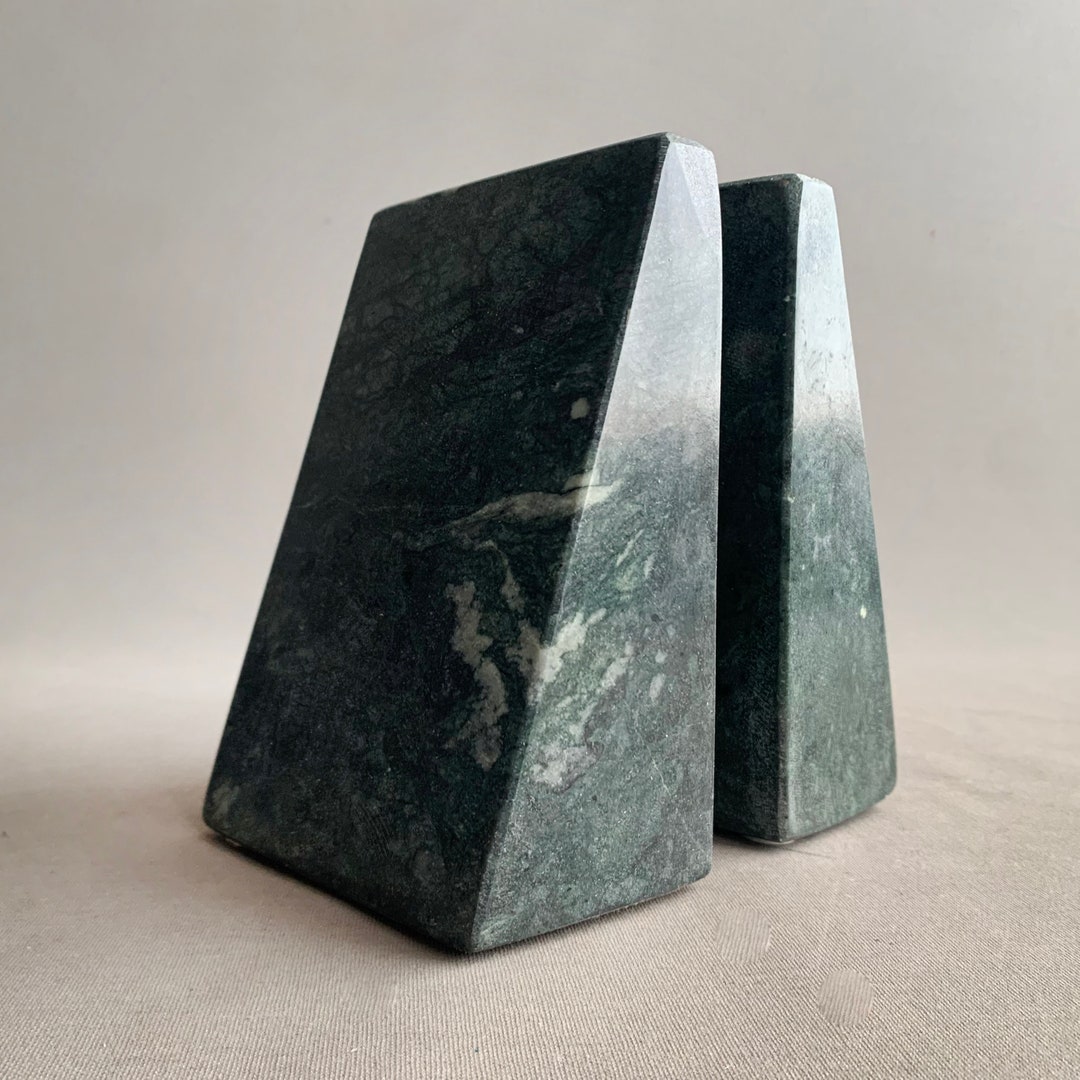 Green Marble Bookends - Etsy