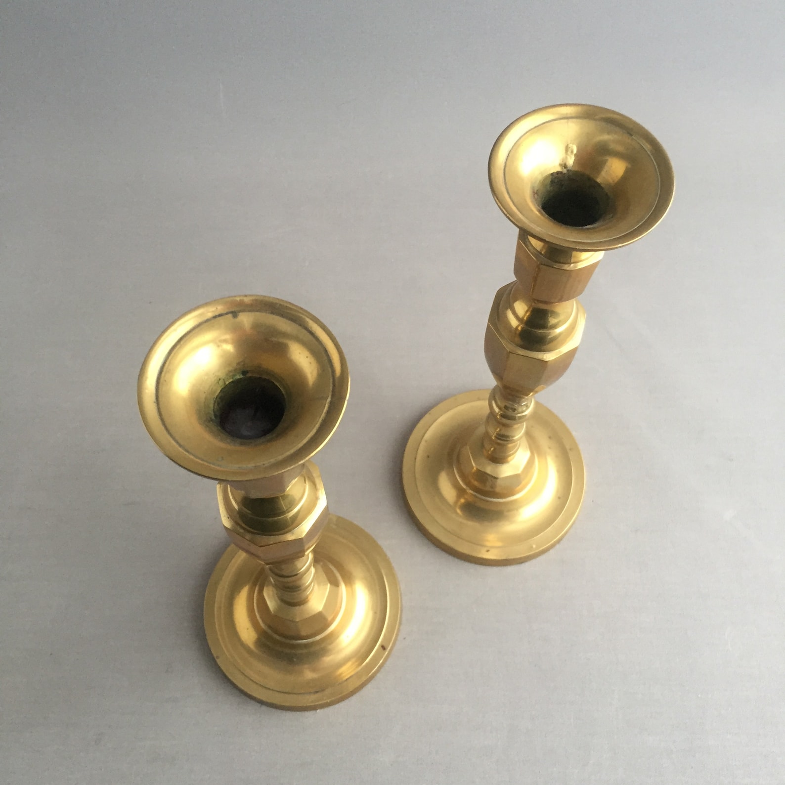 Large Brass Chunky Candlesticks | Etsy UK