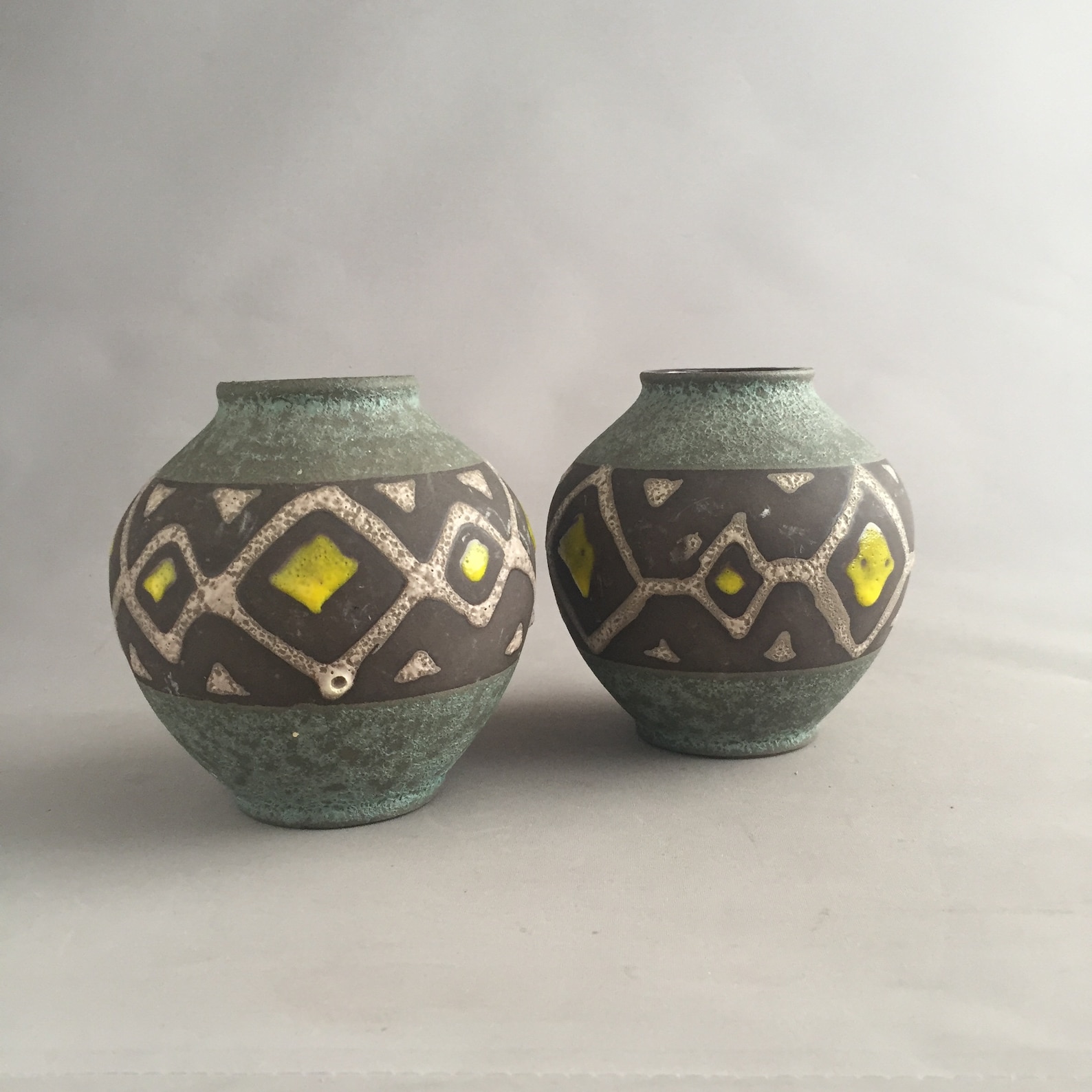 Pair of West German Style Ceramic Pots - Etsy