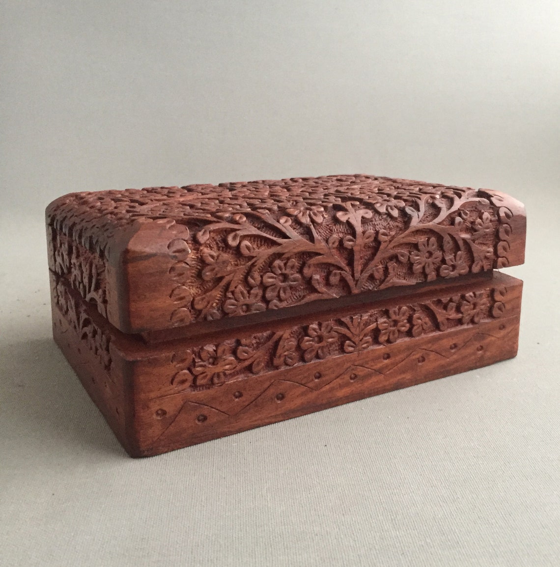 Ornately Carved Wooden Box - Etsy UK