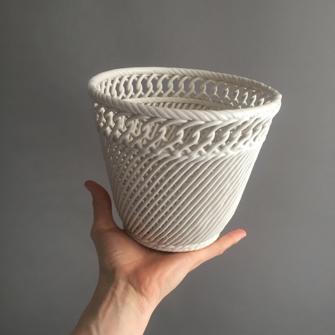 Italian White Ceramic Cachepot by Società Ceramica Italiana Laveno ...