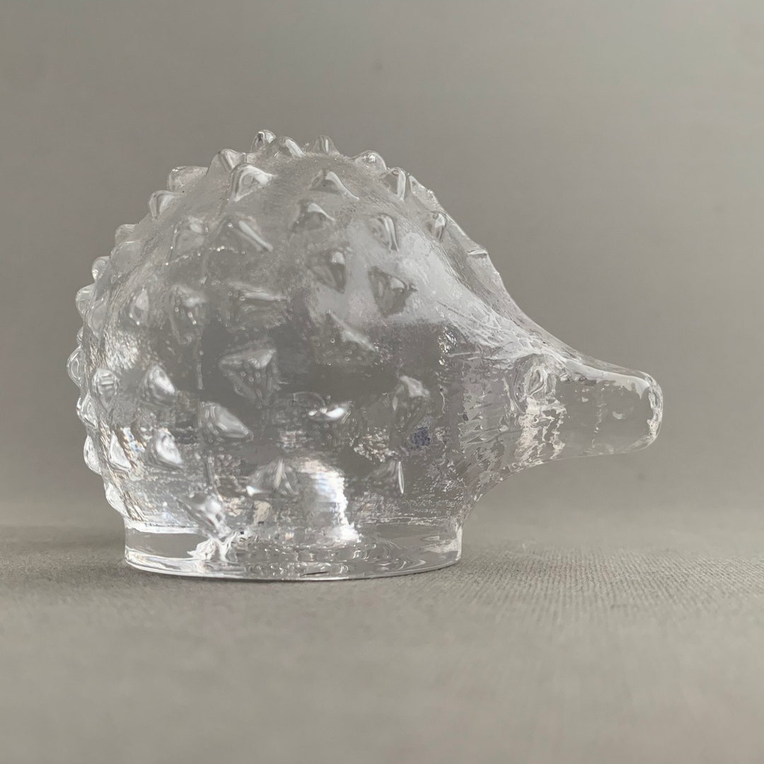 Pukeberg Modernist Glass Hedgehog Paperweight - Etsy