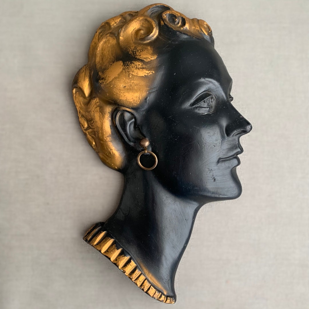 Large 1950's Chalkware Lady Wall Mask. Mid Century. - Etsy