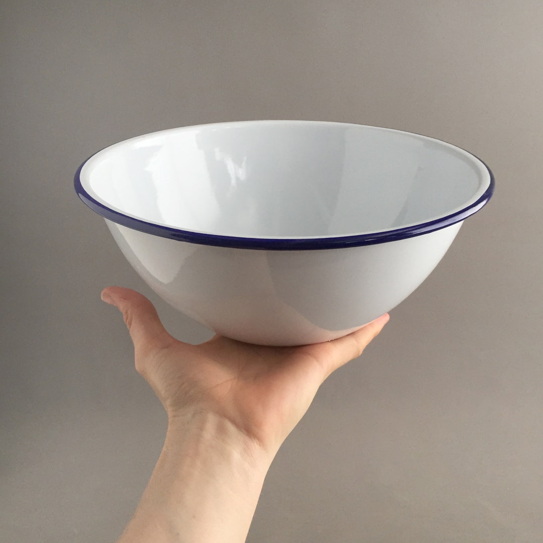 Large Enamelware Bowl - Etsy