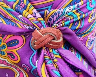 Single Leather Braid Wild Rag Slide | Etsy