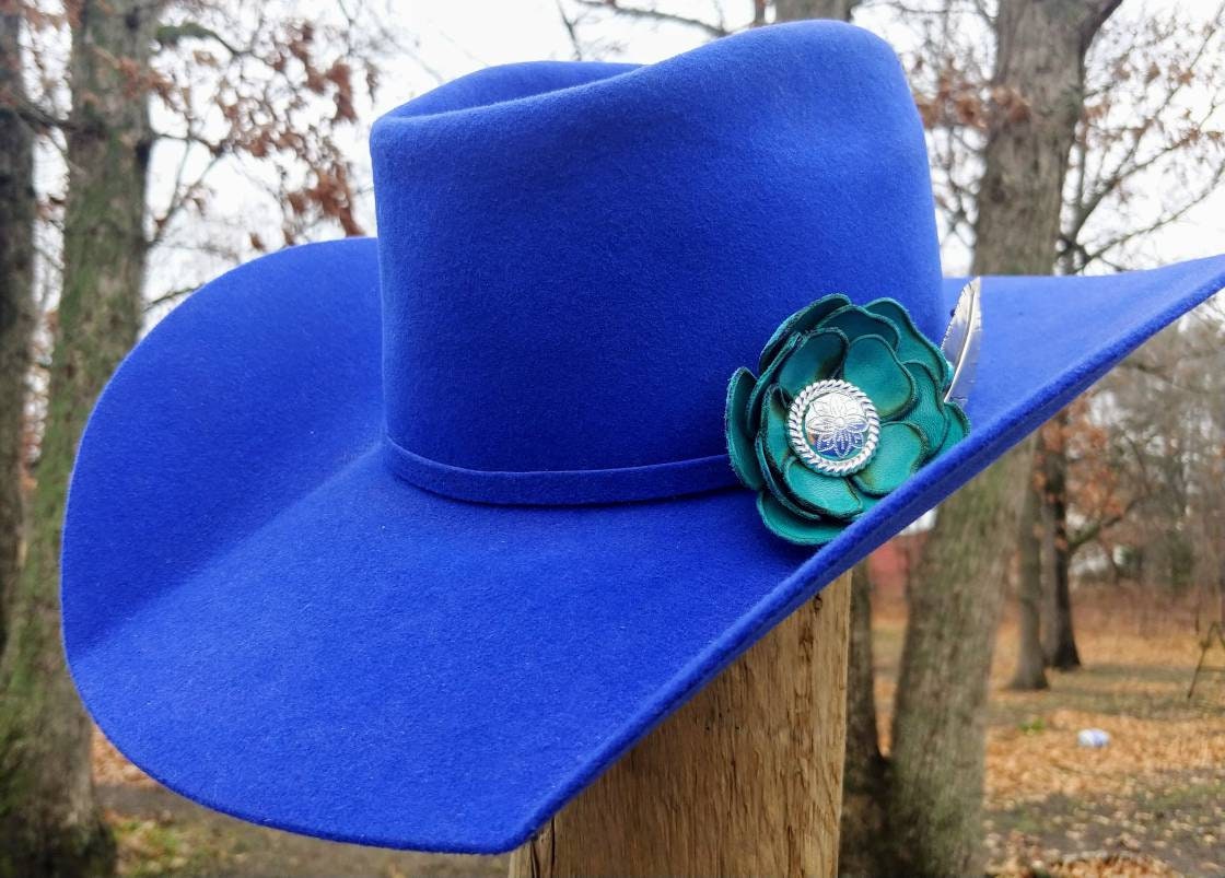 Leather Flower Hat Pin Clip - Etsy