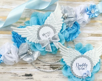Stich and Angel Baby Shower Mommy to Be Maternity Sash Gender - Etsy