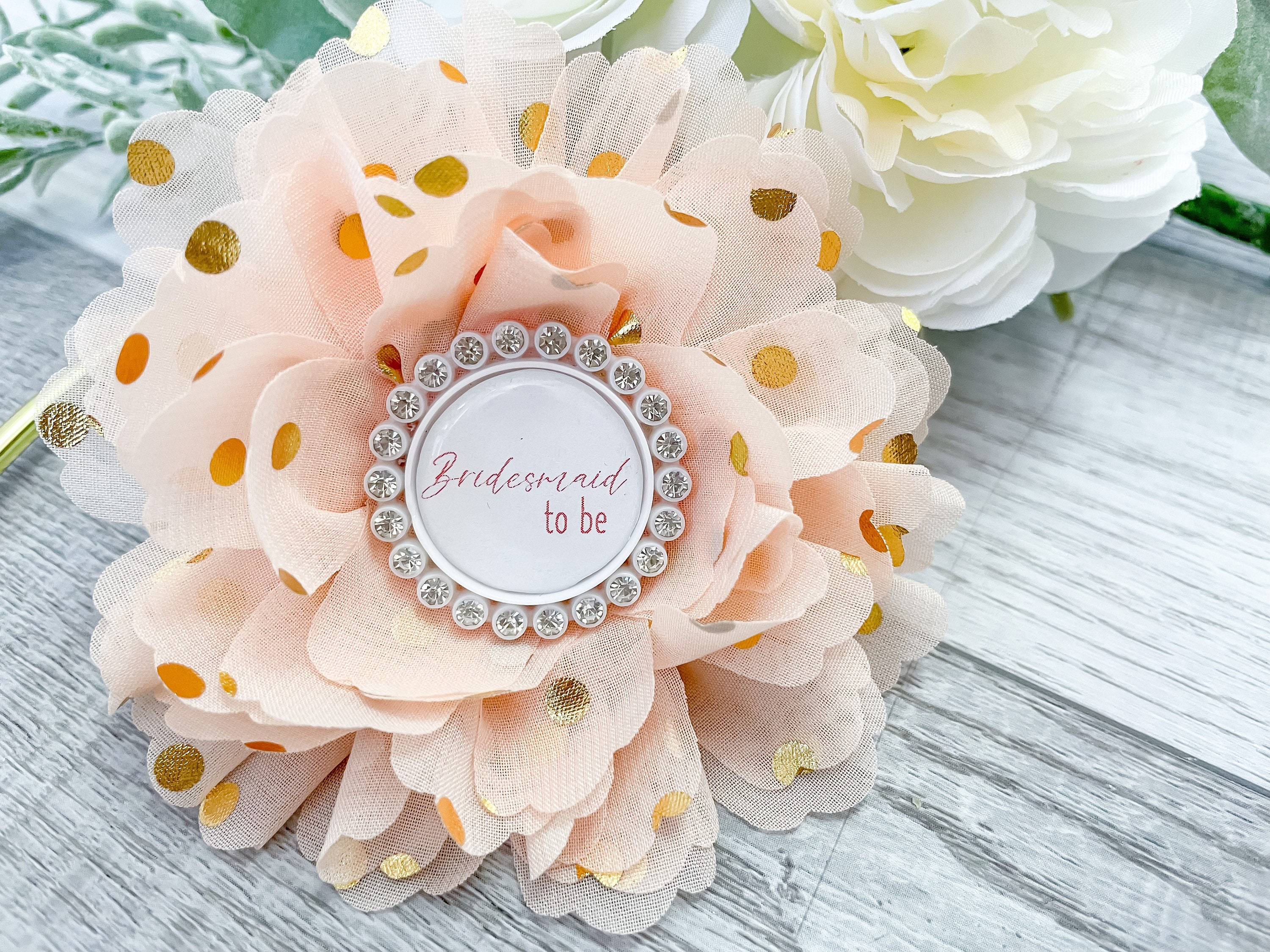 Bridal Shower Pin Corsages Pink Gold Bride to Be Pin Corsage | Etsy