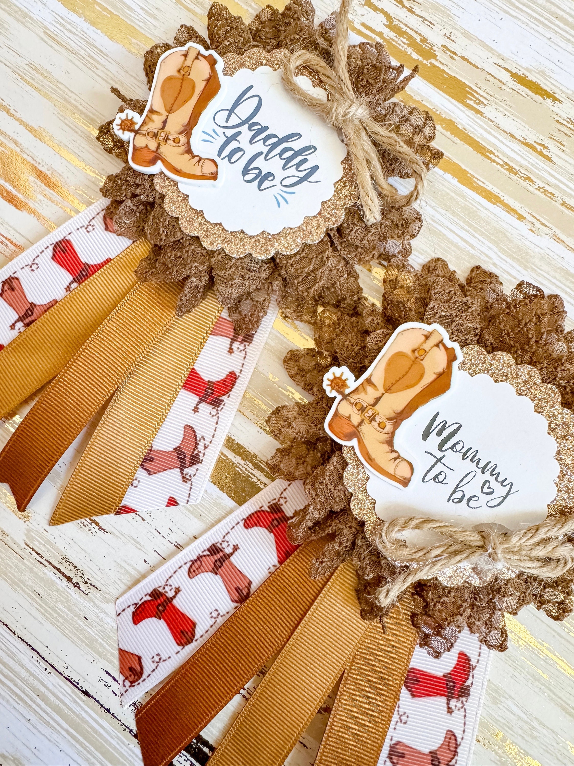 Brown Cowboy Baby Shower Pins, Cowboy Baby Shower Corsages, Cowboy ...