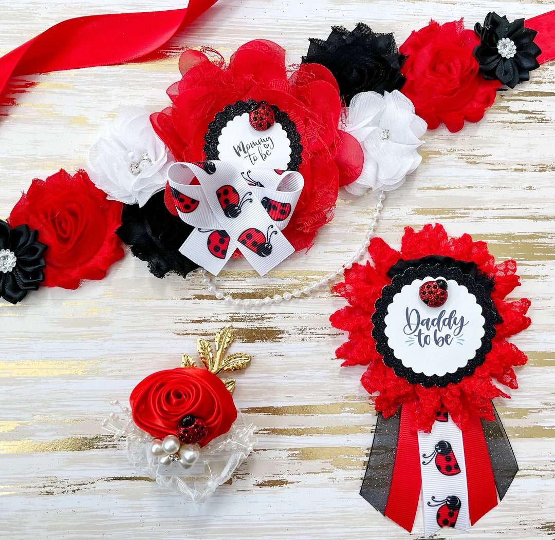 Lady Bug Maternity Sash for Baby Shower, Mom to Be Lady Bug Spring ...