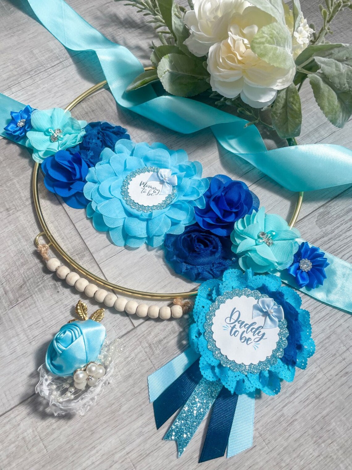 CLEARANCE Baby Blue Royal Blue Boy Maternity Sash Baby Blue - Etsy
