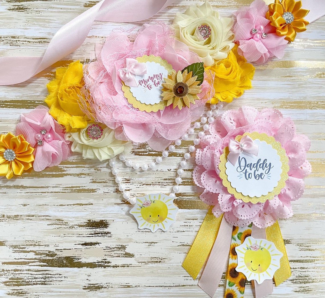 Sunshine Sun Baby Shower Mommy to Be Sash, Sunshine Baby Shower Sash ...