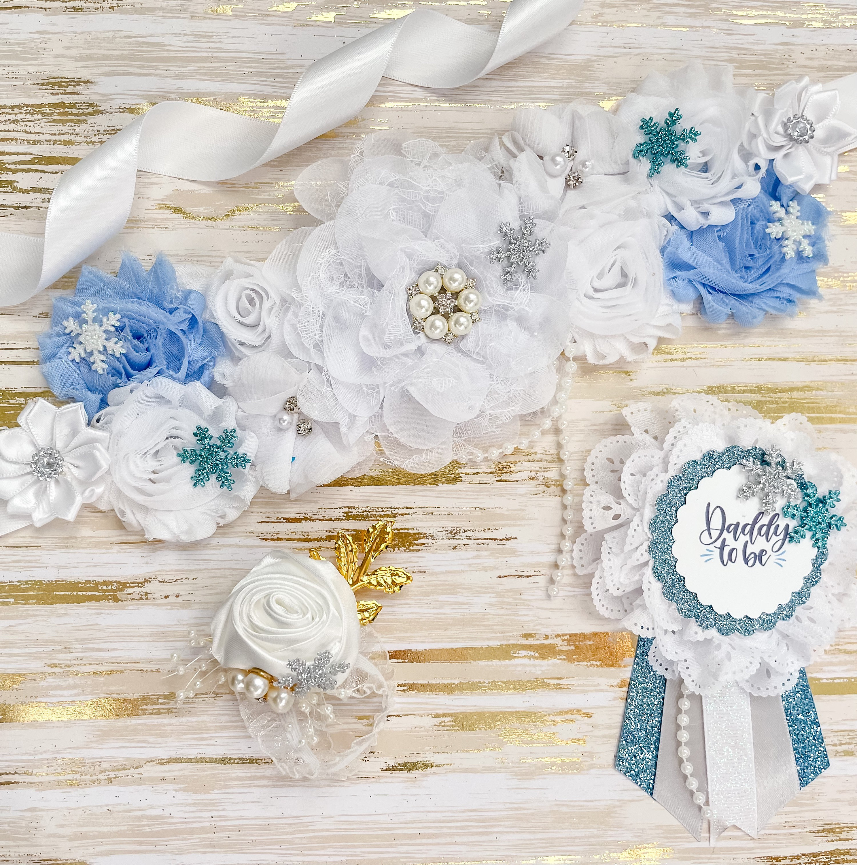 Christmas Maternity Sash Winter Snowflake Baby Shower Sash - Etsy
