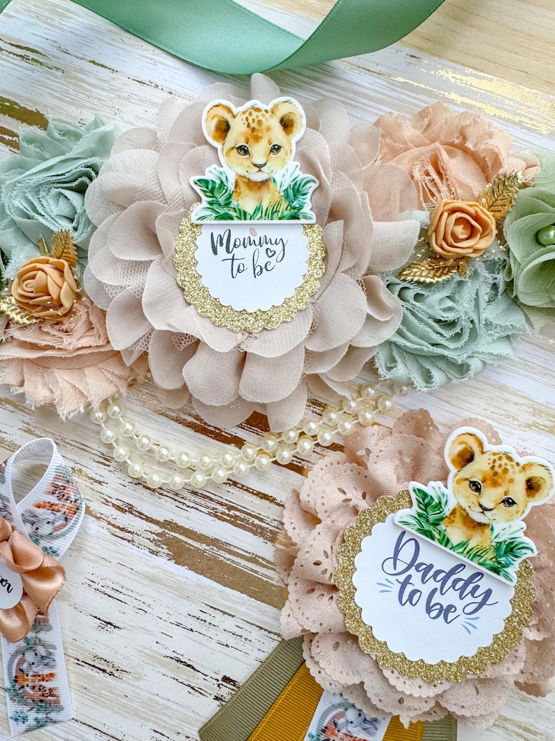 Lion Safari Baby Shower Mommy to Be Sash, Lion Baby Safari Mommy to Be ...