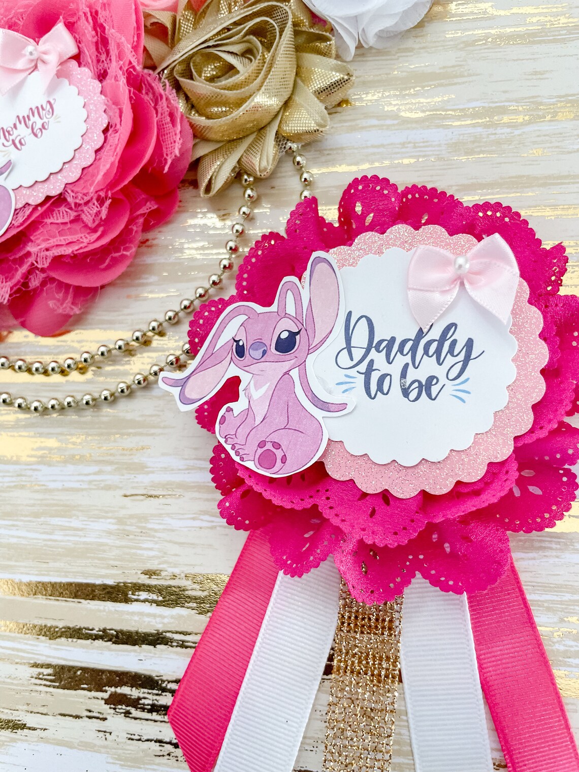 Stitch Angel Baby Shower Sash for Mommy to Be Lilo and Stich Angel Baby ...