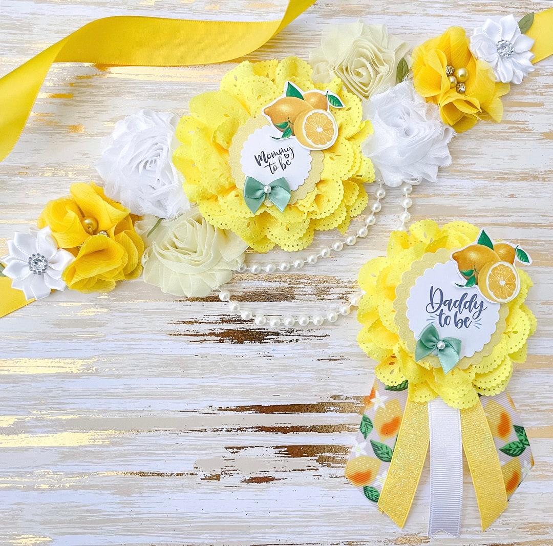 Lemon Baby Shower Sash, Lemon Theme Baby Shower Sash Decor, Lemon Baby ...