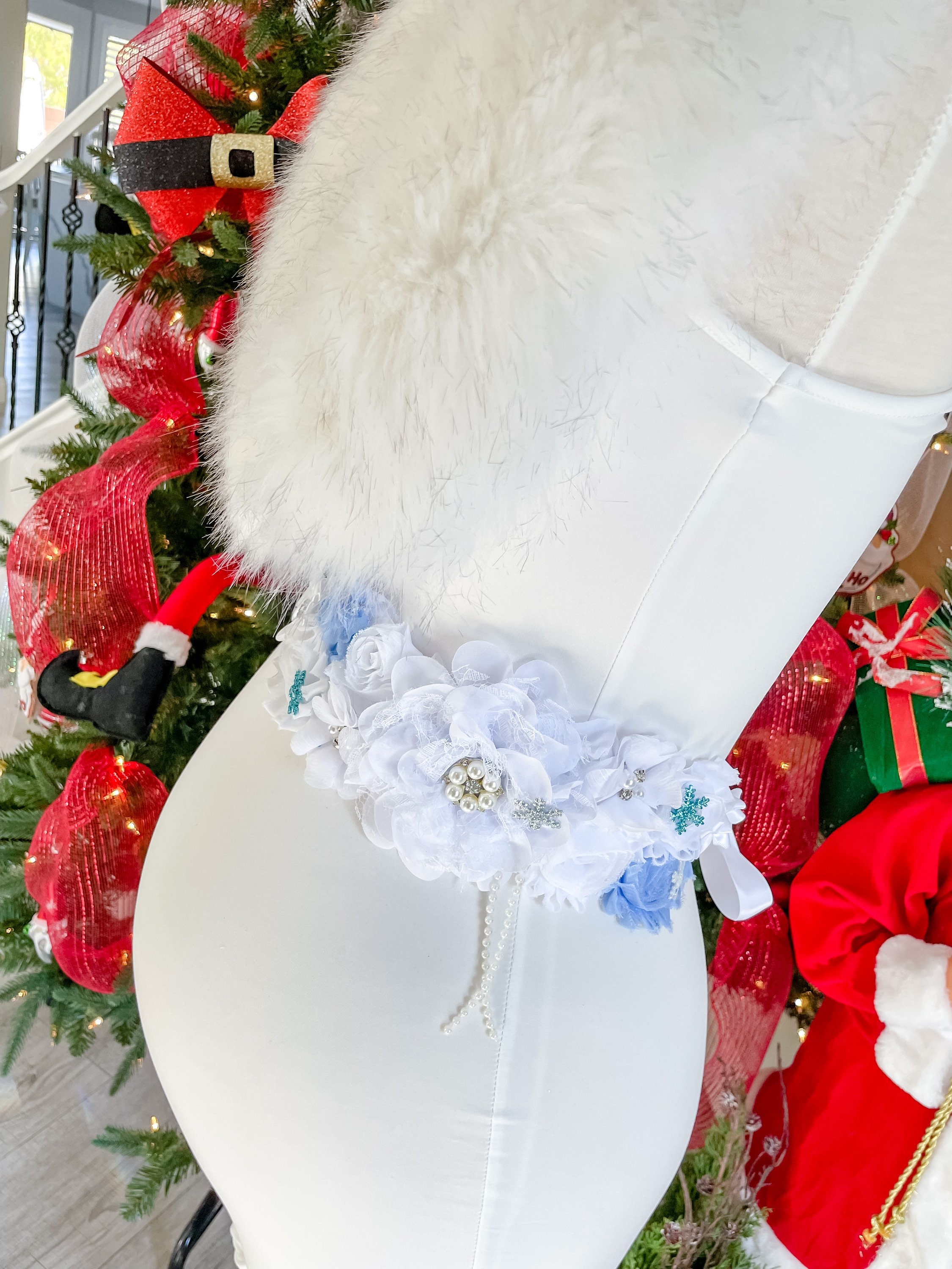 Christmas Maternity Sash Winter Snowflake Baby Shower Sash - Etsy