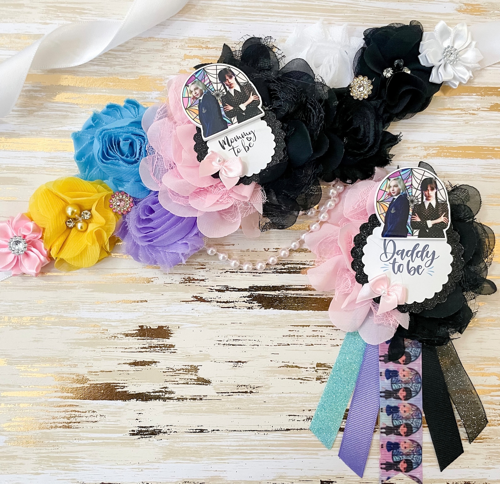Wednesday and Enid Baby Shower, Mom to Be Sash for Baby Shower ...