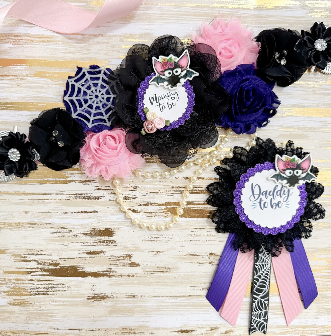 Halloween Bat Baby Shower, Bat Girl Halloween Baby Shower Sash for ...