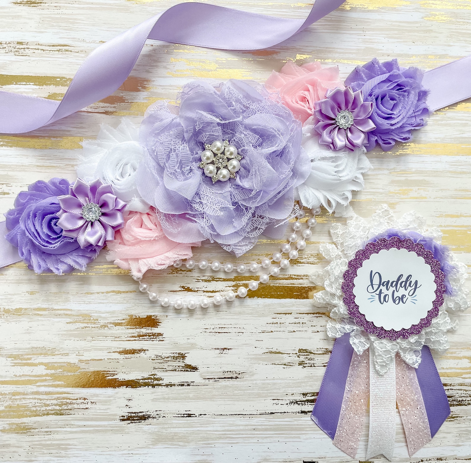 Lavender Maternity Sash Lavender Baby Shower Sash Purple and - Etsy