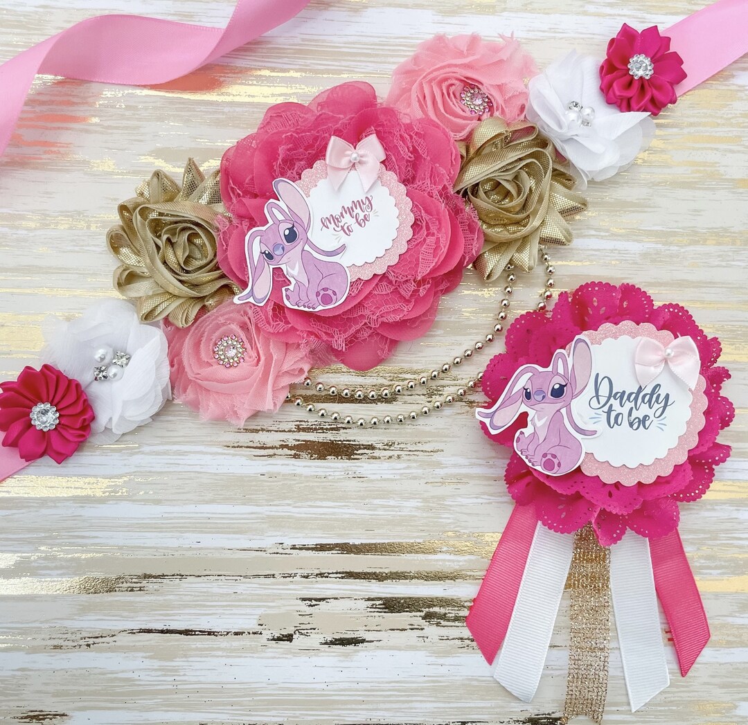 Stitch Angel Baby Shower Sash for Mommy to Be Lilo and Stich Angel Baby ...