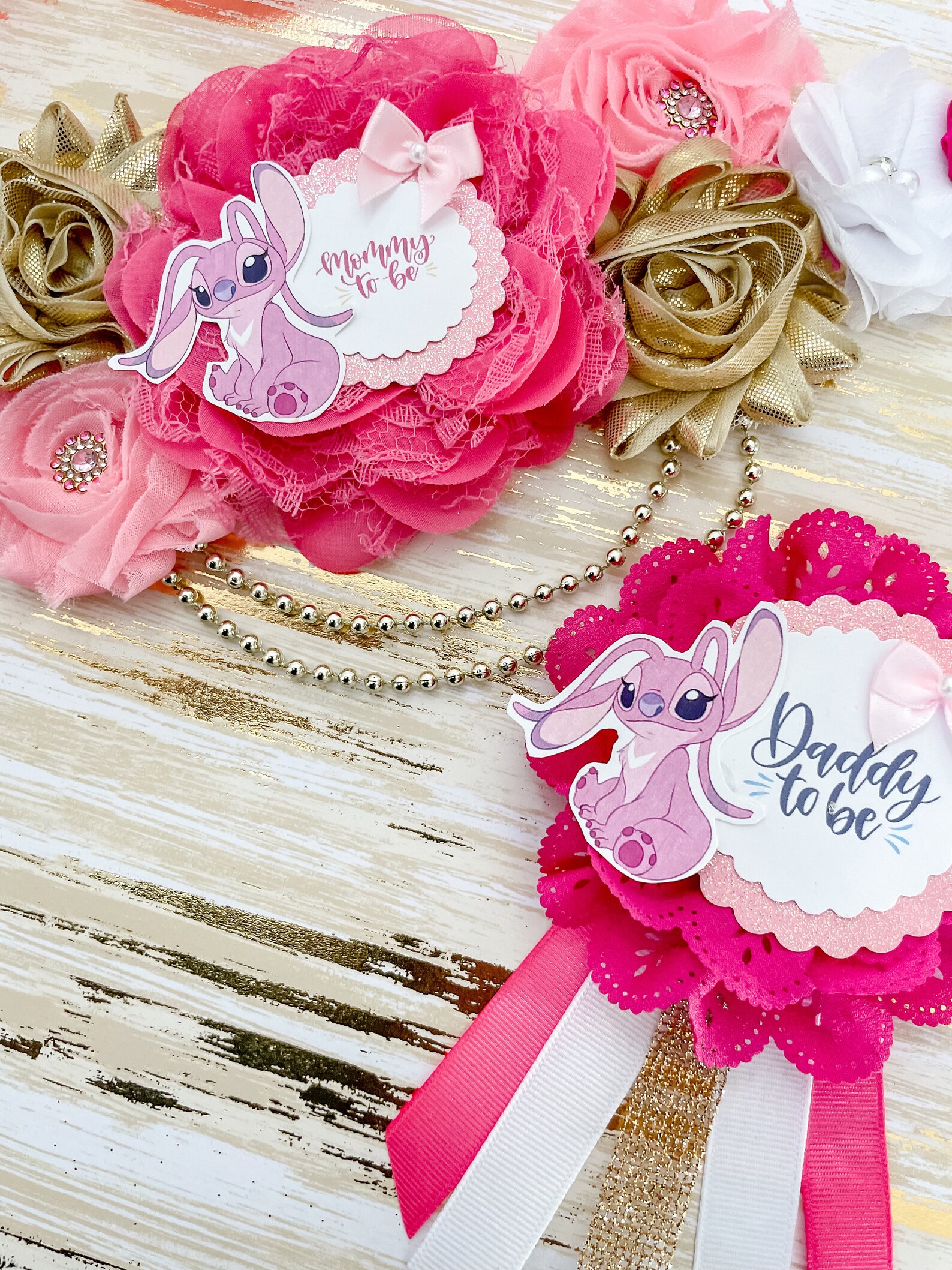 Stitch Angel Baby Shower Sash for Mommy to Be Lilo and Stich Angel Baby ...