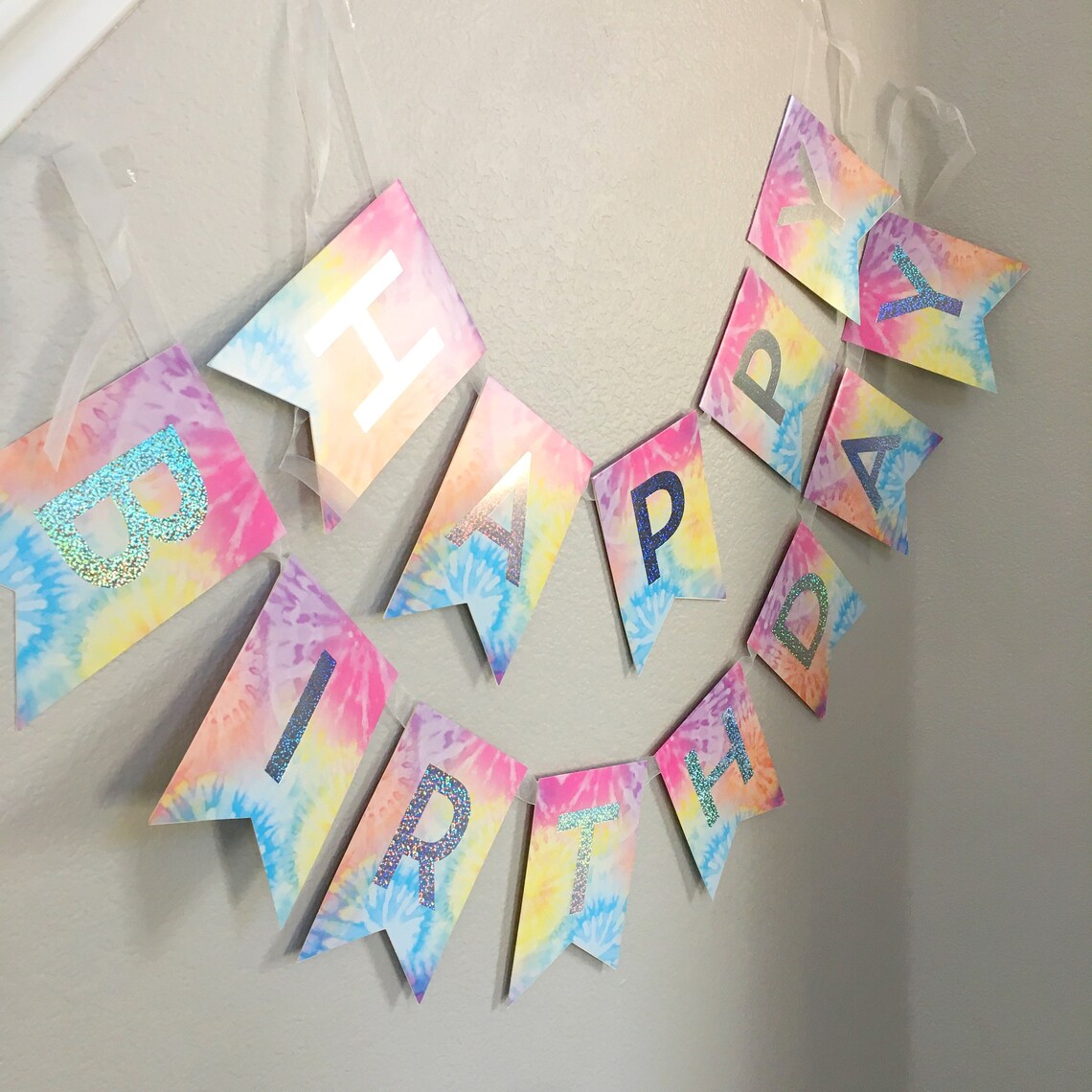 Tie Dye Birthday Banner Tie Dye Banner for Birthday Tie Dye - Etsy