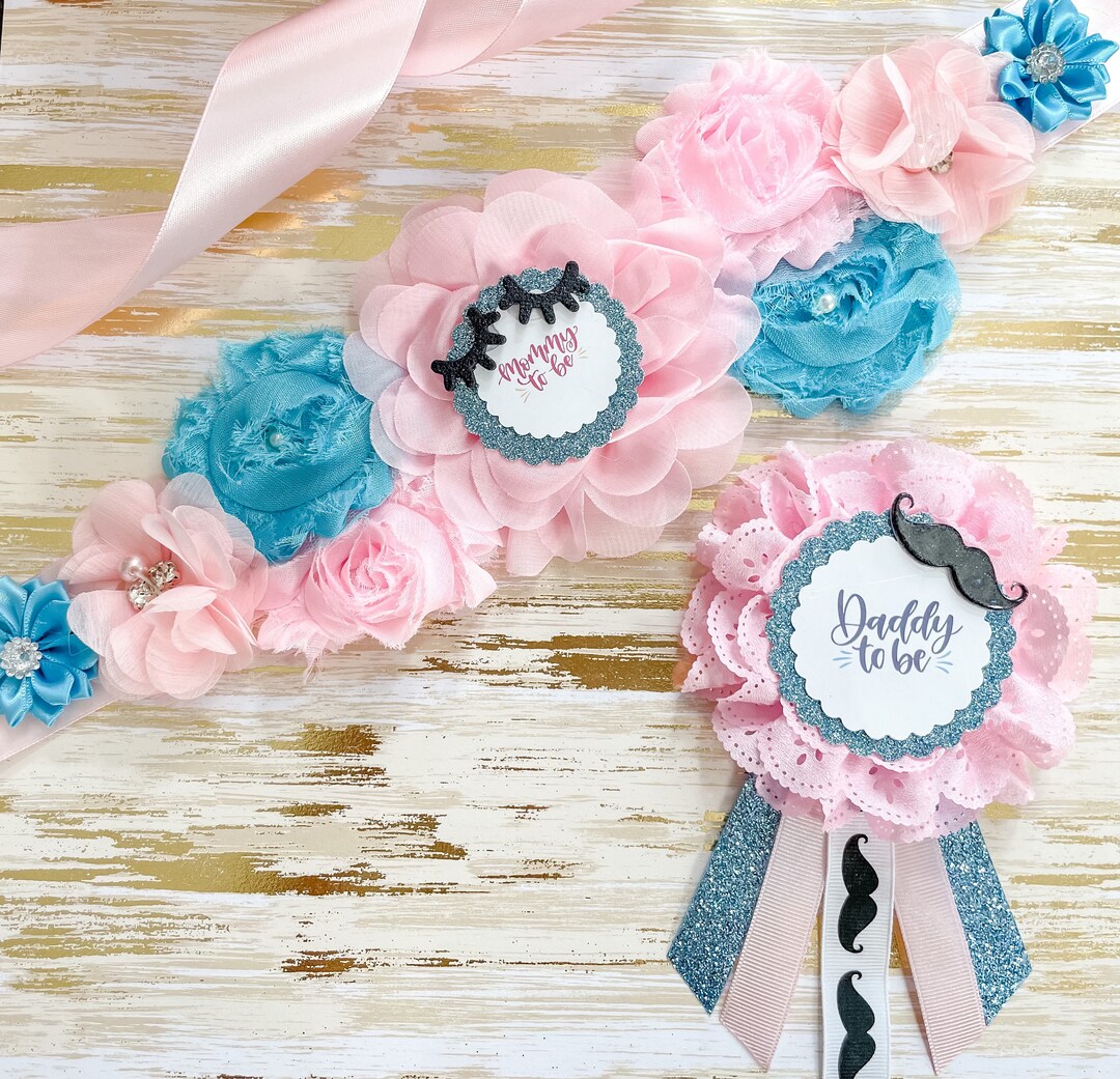 Stashes or Lashes Gender Reveal Maternity Sash Sashes or - Etsy