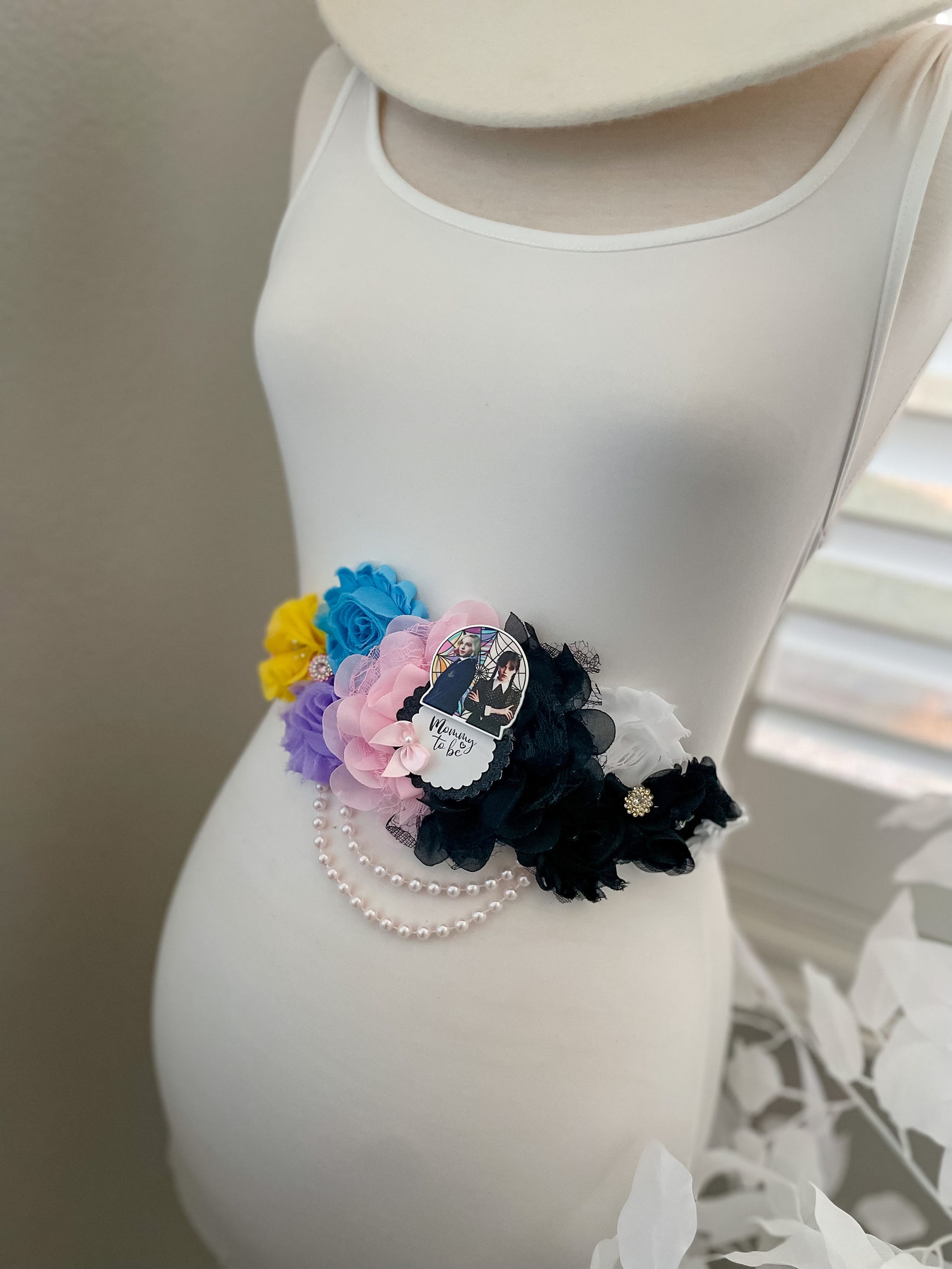 Wednesday and Enid Baby Shower, Mom to Be Sash for Baby Shower ...