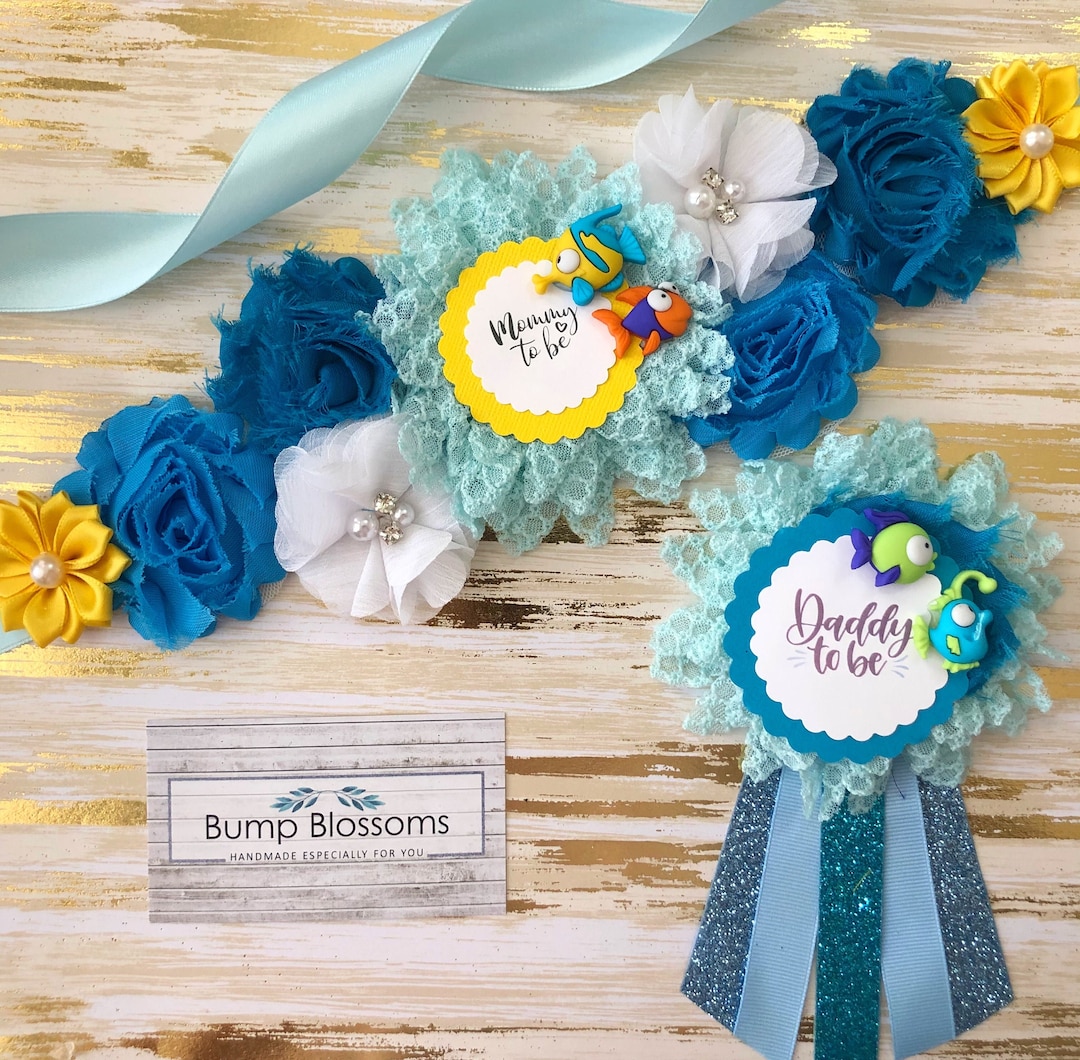 Fish Maternity Sash, Under the Sea Maternity Sash, Ocean Maternity Sash ...