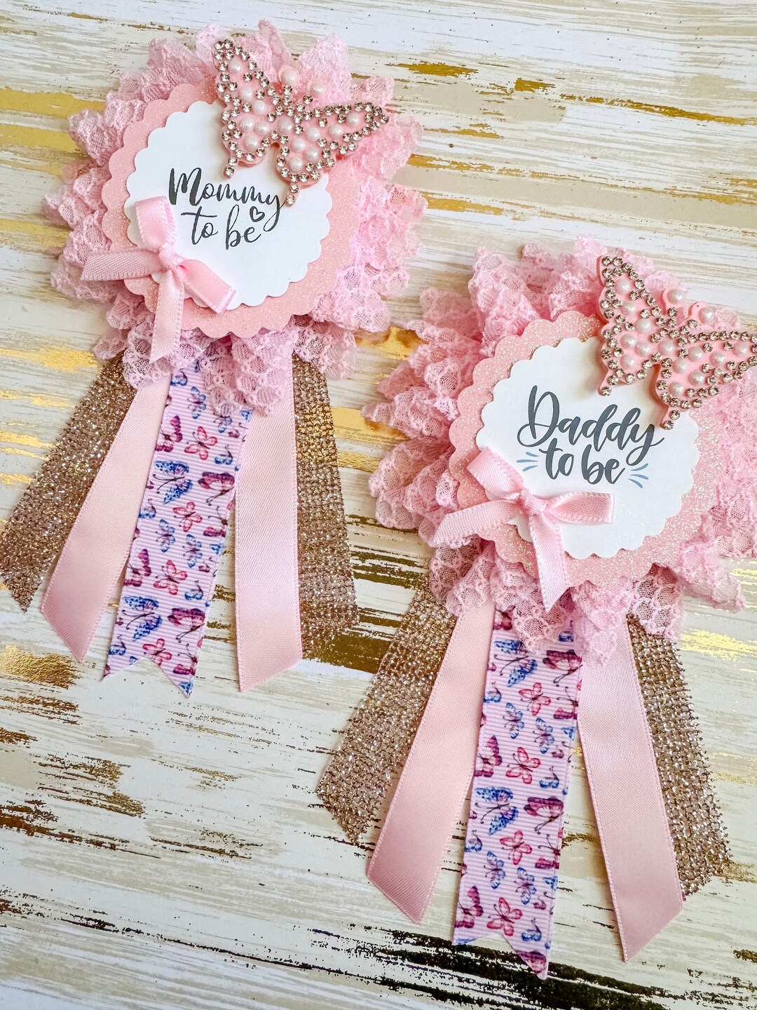 Butterfly Baby Shower Pin, Pink Butterfly Baby Shower Mommy to Be Pin, Baby Shower Guest Pins ...