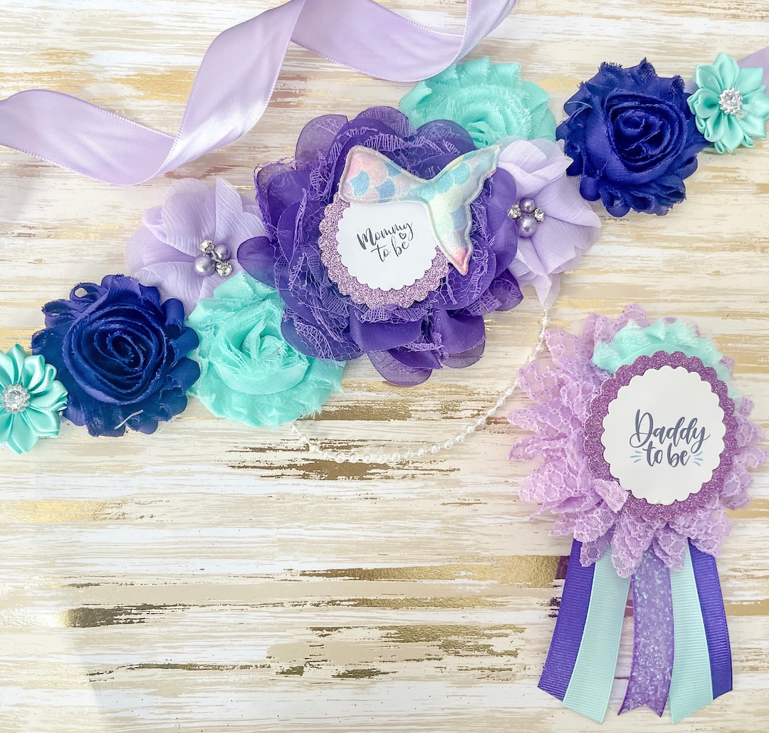 Mermaid Maternity Sash Belt Under the Sea Maternity Sash Pregnancy Sash ...