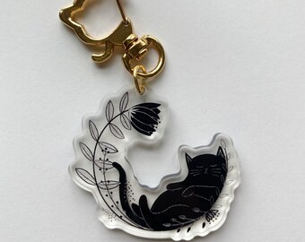Acrylic Cat Keychain - Etsy