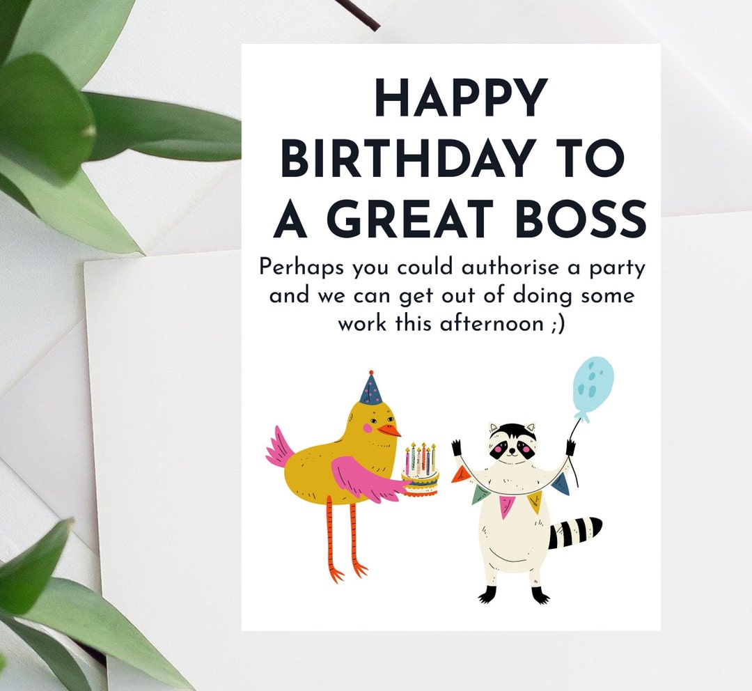 Boss Birthday Card Happy Birthday Card Boss Card Favourite - Etsy UK