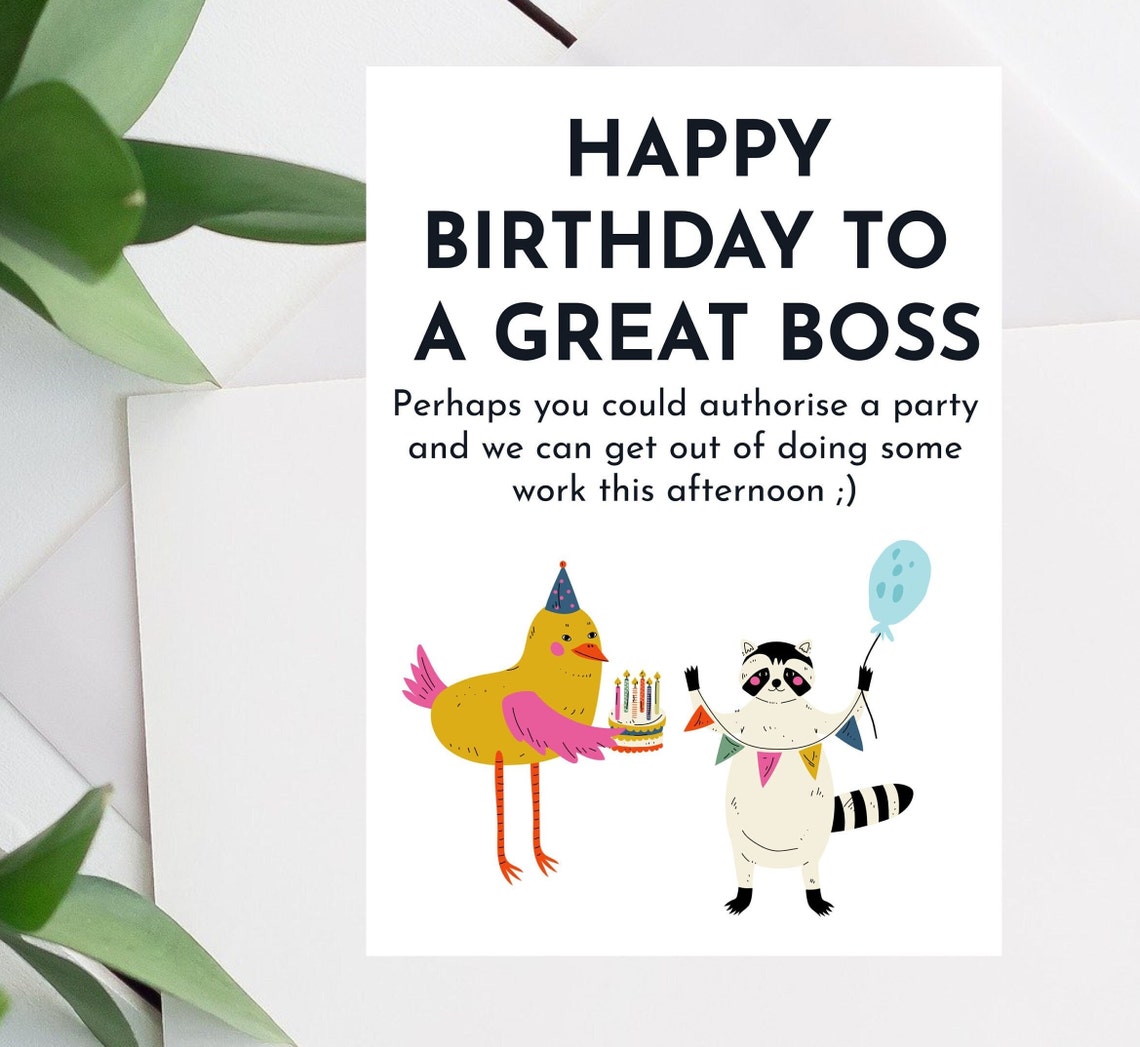Boss Birthday Card Happy Birthday Card Boss Card Favourite - Etsy UK