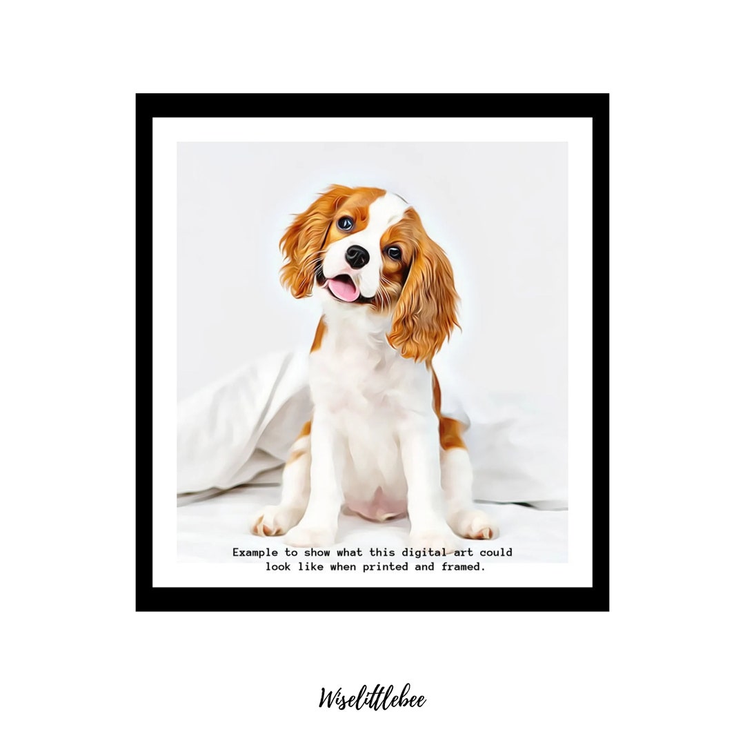 King Charles Spaniel Digital Art Print Digital Download Dog - Etsy