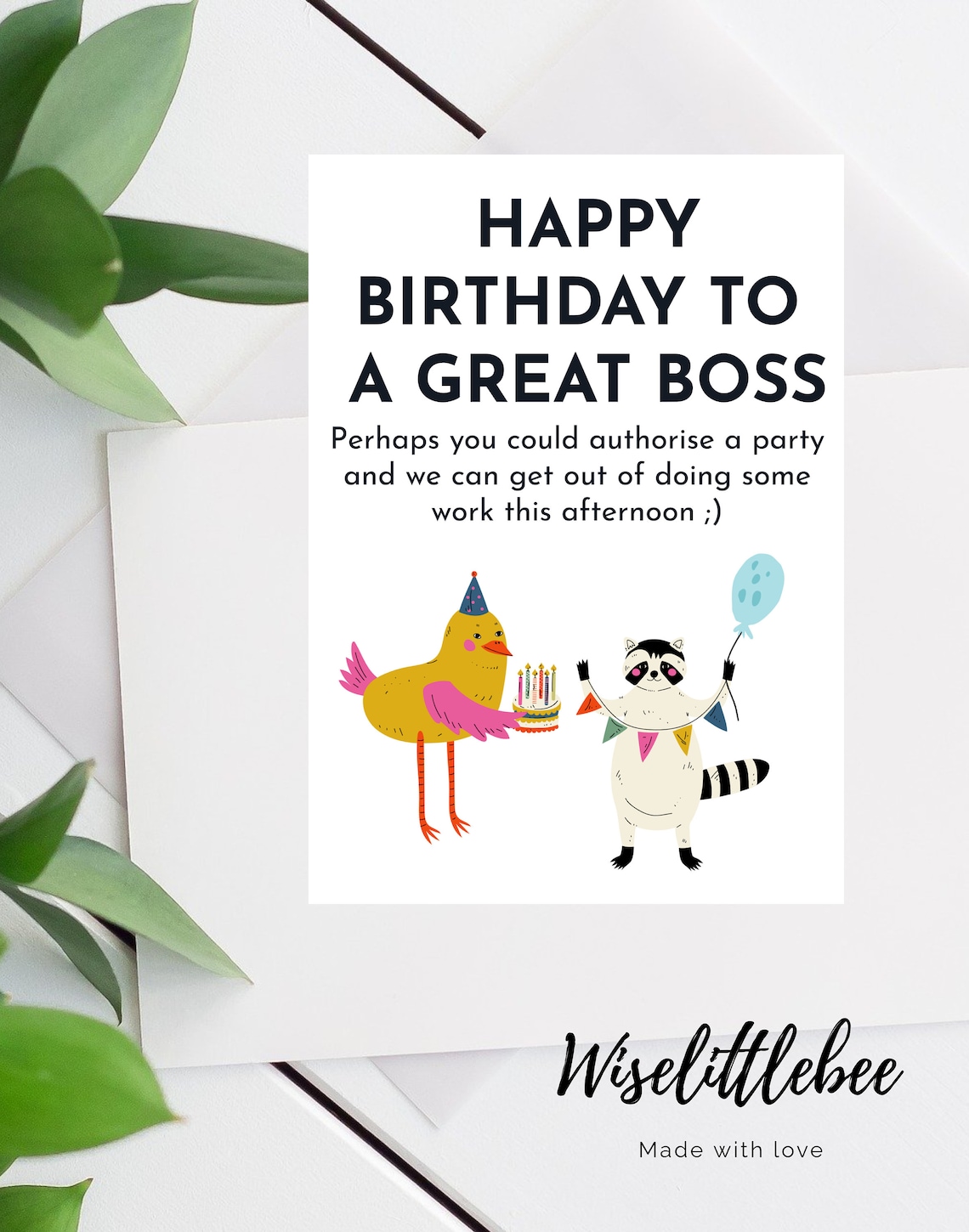 Boss Birthday Card Happy Birthday Card Boss Card Favourite - Etsy UK