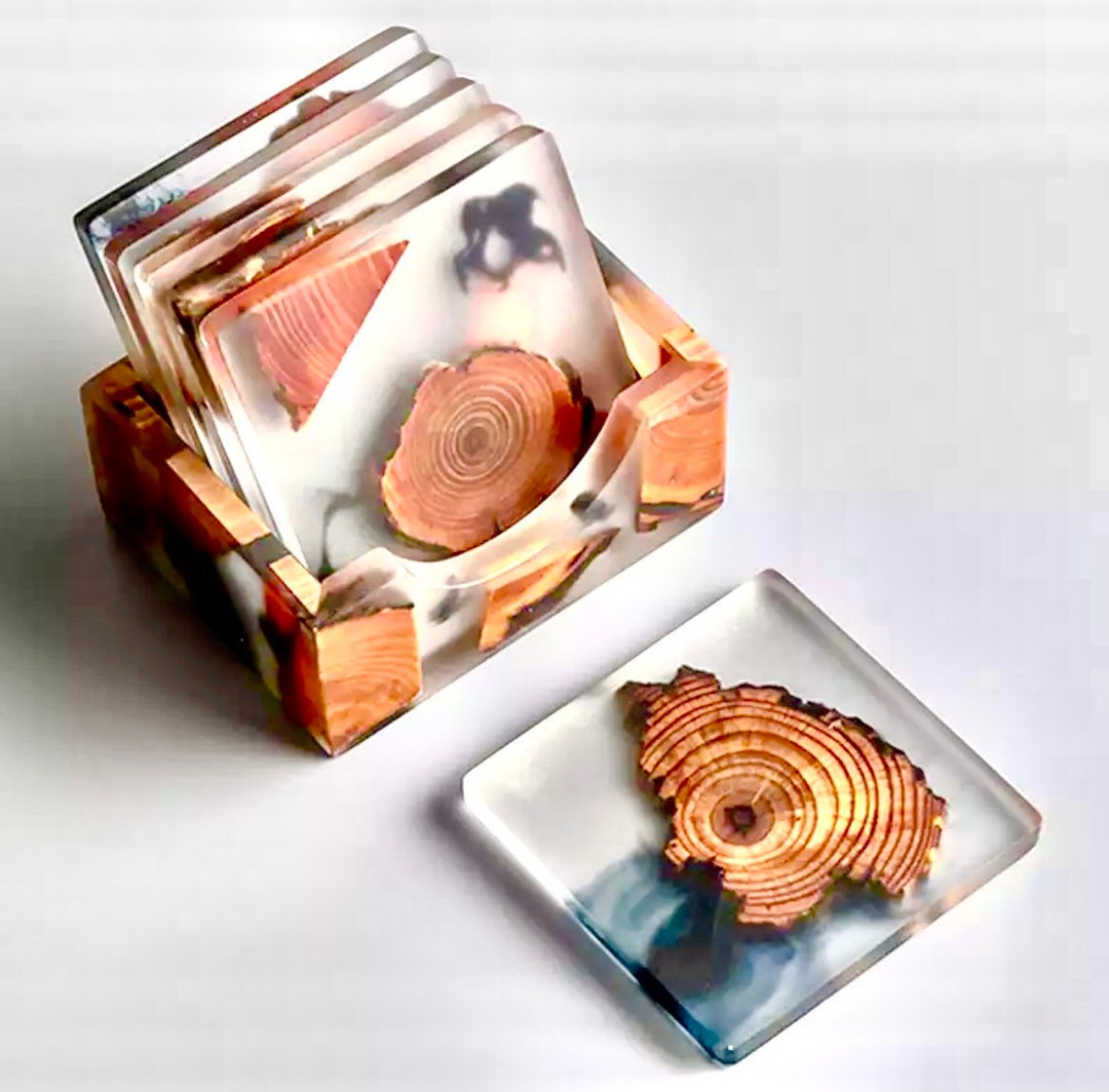 Wood and Resin Unique and Interesting Handmade Coasters (holder Not ...