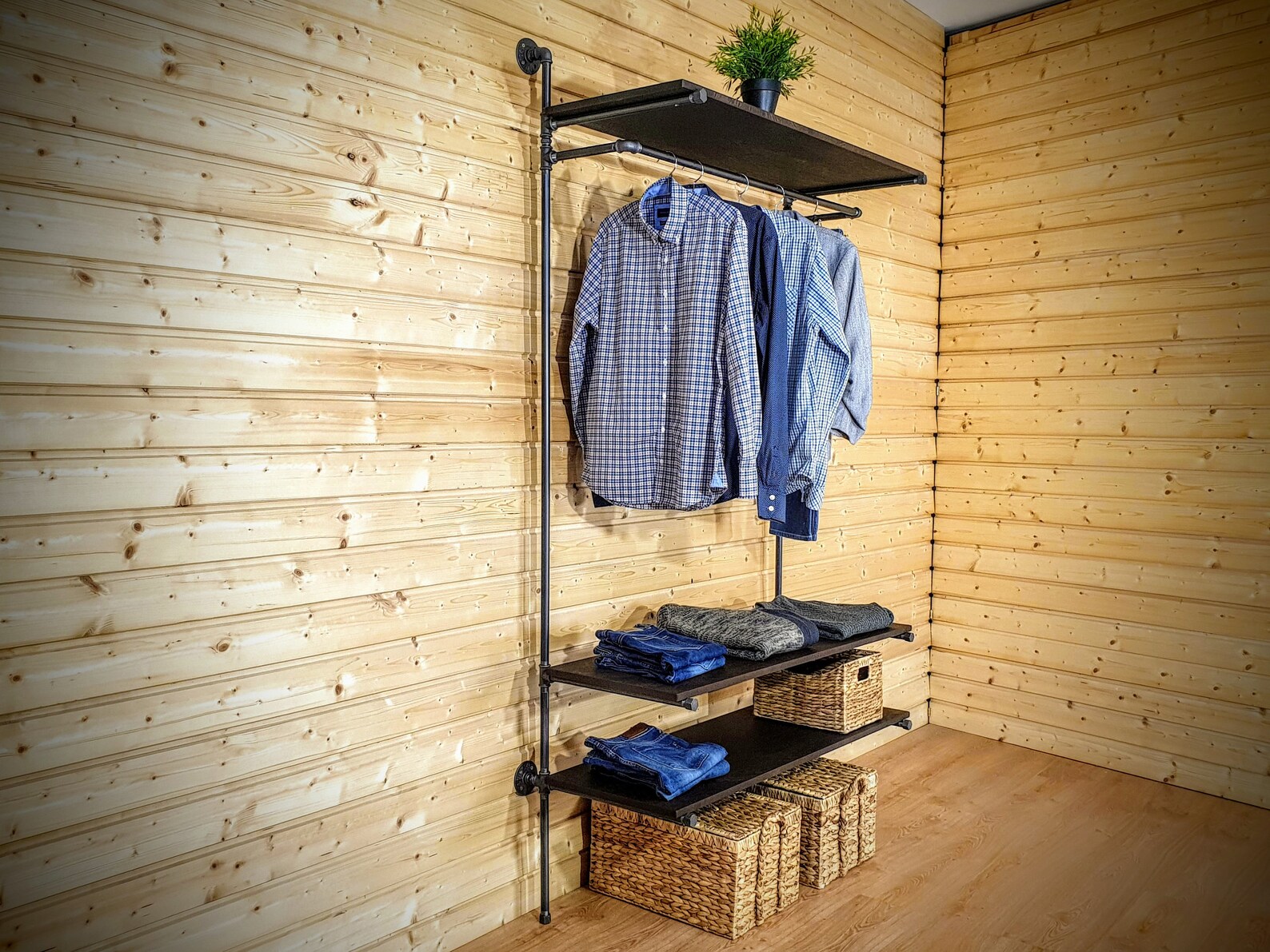 Clothes Rack With Shelves for Built in Wardrobe Industrial | Etsy