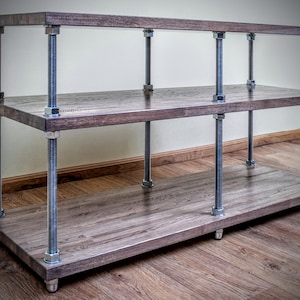 Audio Rack With Adjustable Oak Shelves / Record Player Stand / Media ...