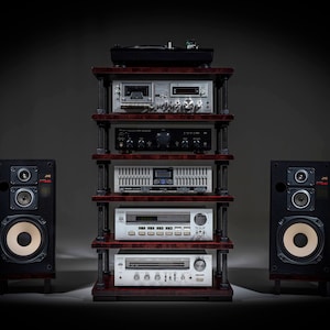 Audio Rack With Adjustable Shelf Height / Record Player Stand ...