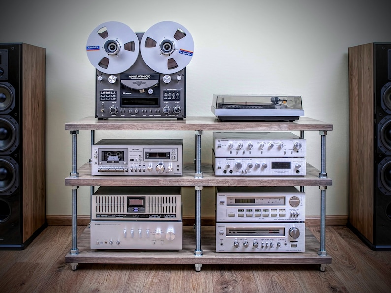 Audio Rack With Adjustable Oak Shelves / Record Player Stand / - Etsy