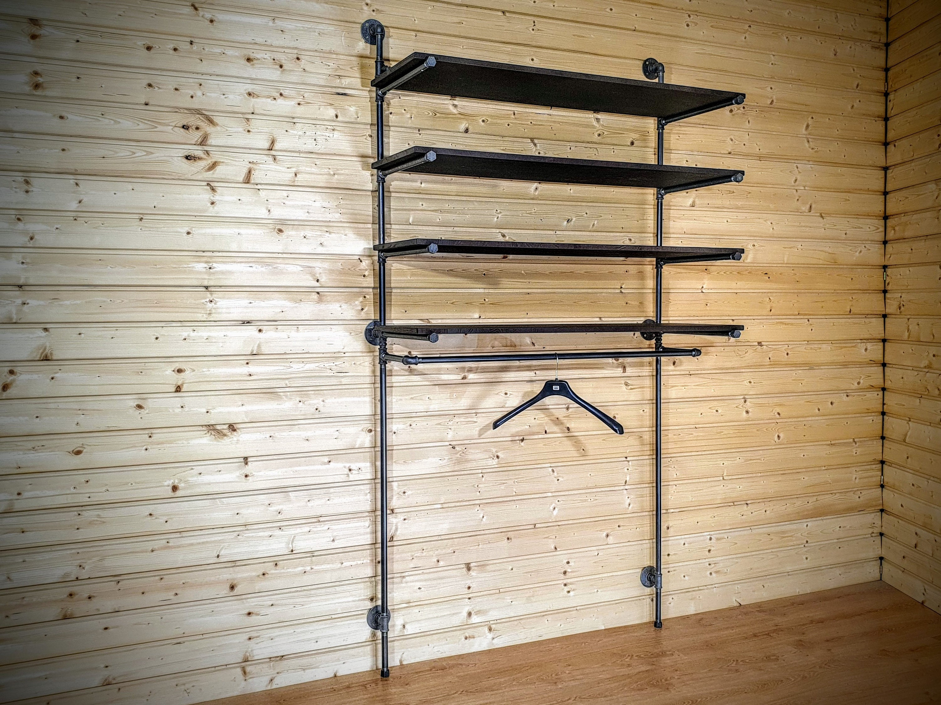 Clothes rack with shelves Shelving unit with clothes rail | Etsy